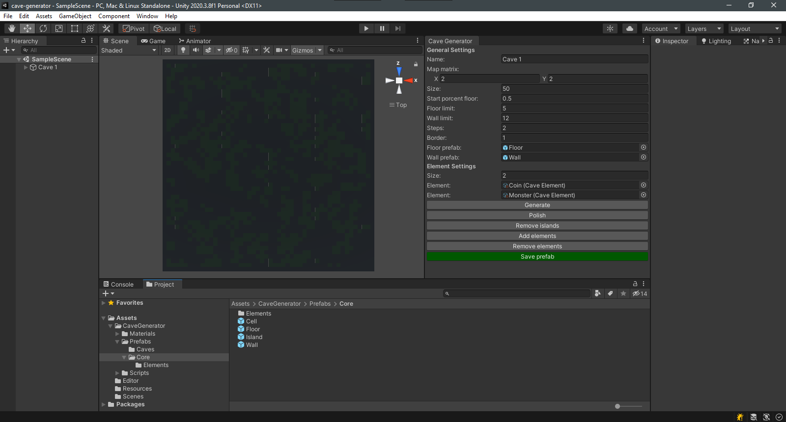 GitHub - franciscofontes/cave-generator: Unity Tool to create caves ...